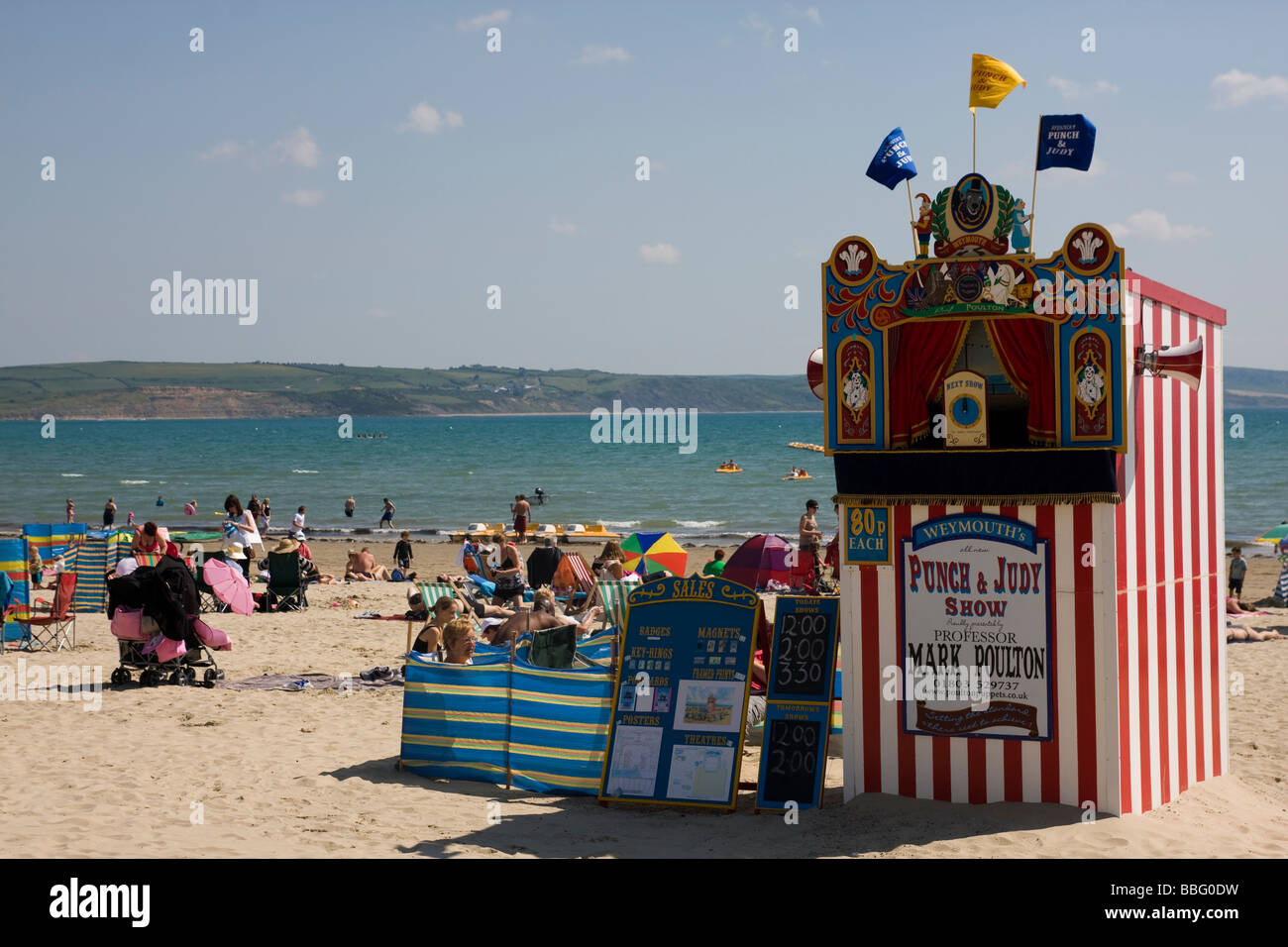 puncy and judy puppet show cabin in weymouth beach dorset uk Stock ...