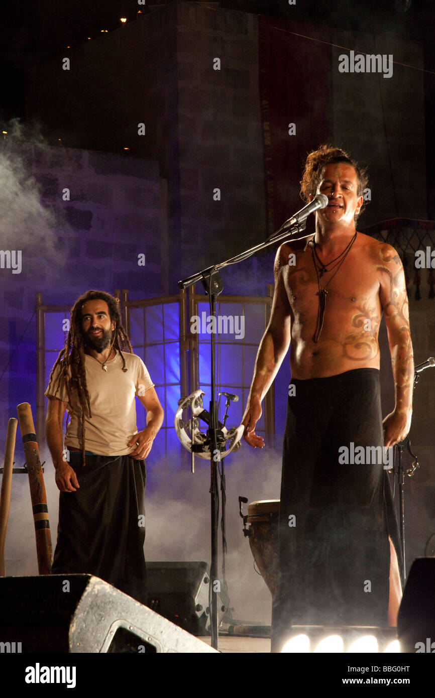 Peter Paul Galea (Pijpo), front man of the Maltese band Tribali, with ...