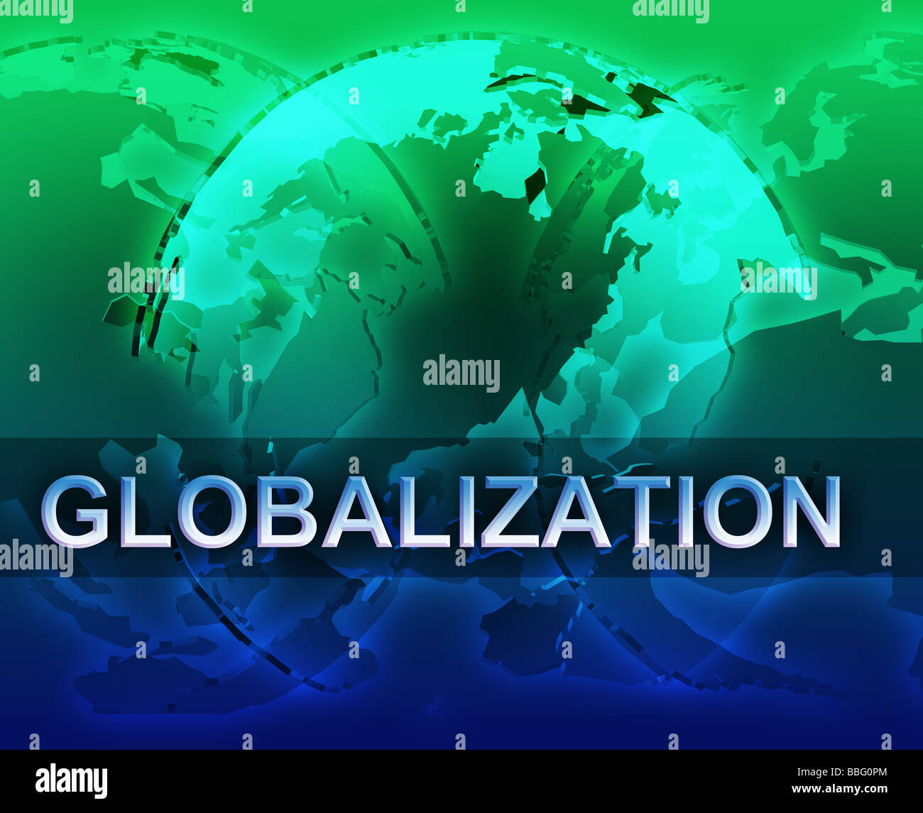 Globalization international free trade economy illustration with globes ...