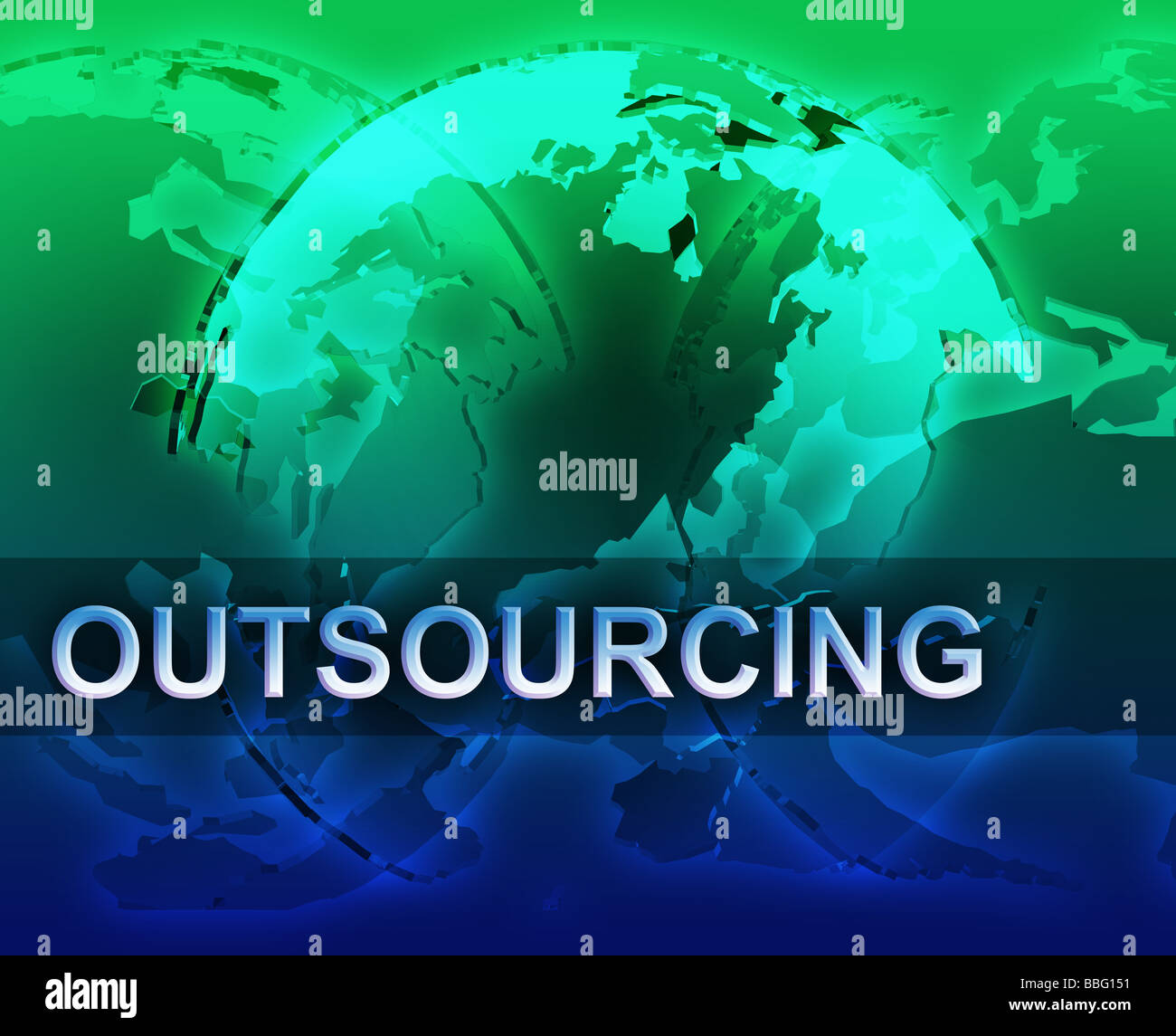 Outsourcing globalization international free trade economy illustration ...
