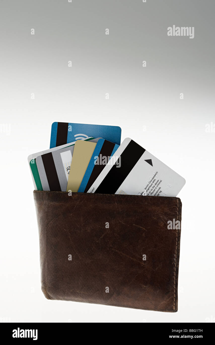 Credit cards in a wallet Stock Photo - Alamy