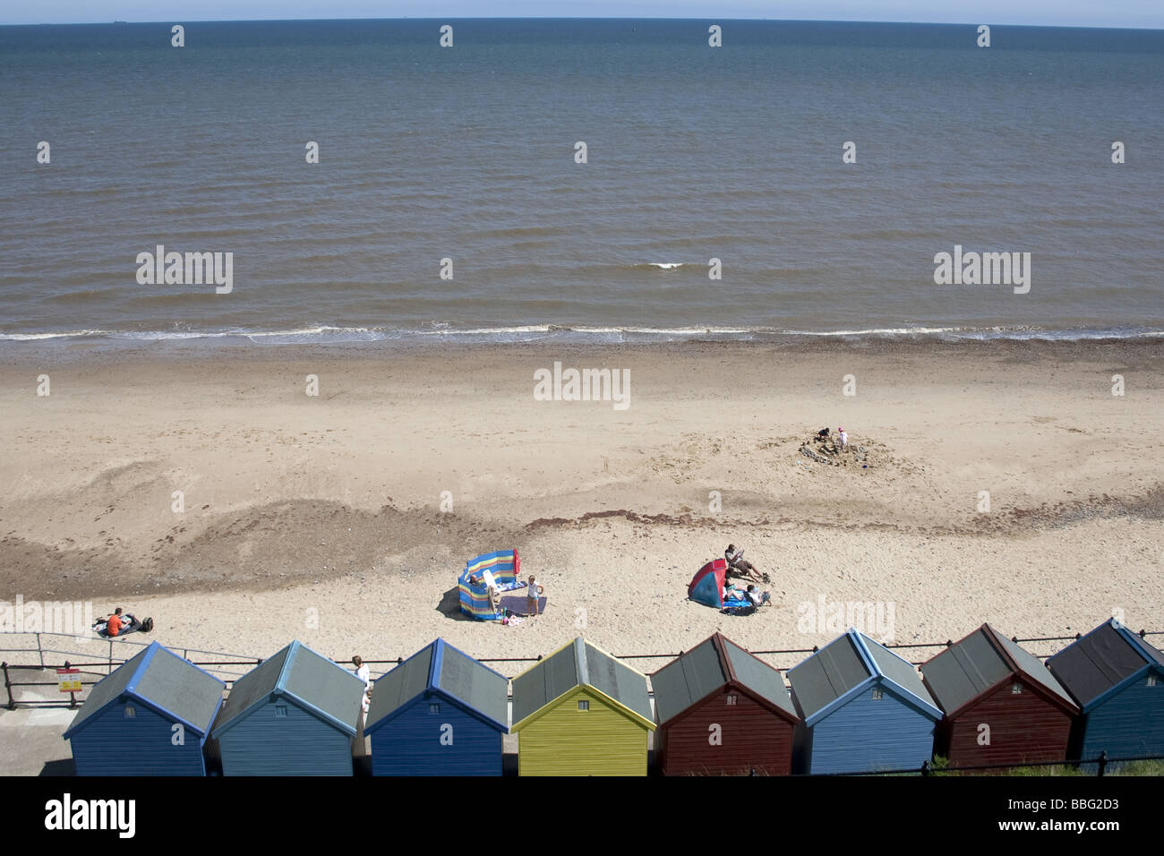 Beach and Huts - Mundesley Norfolk Stock Photo - Alamy