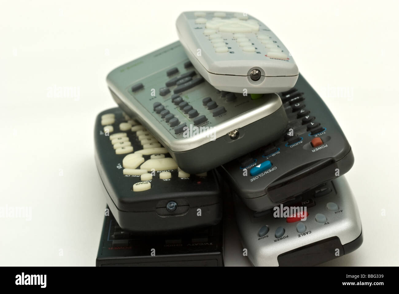 Pile of various remote controls for electronics Stock Photo - Alamy