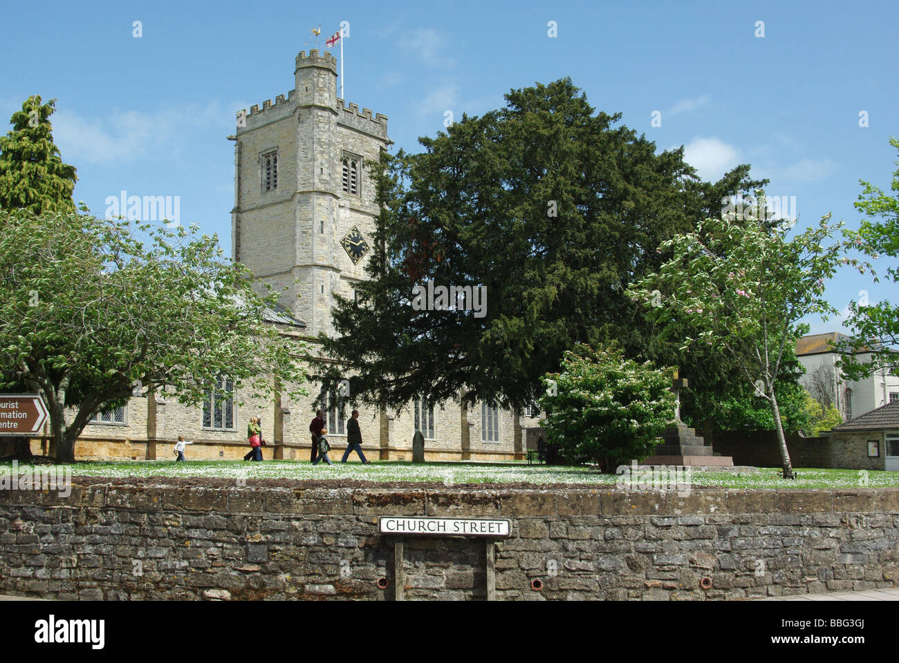 The Minster church of St Mary The Virgin in Axminster, Devon UK Stock ...