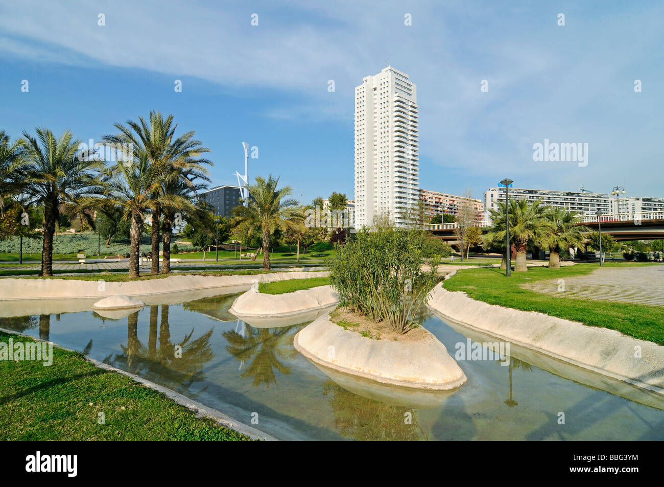 Water, lake, landscape architecture, cultivation, Jardines del Turia ...