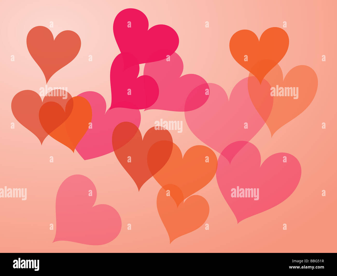 Abstract background illustration of various heart shapes Stock Photo ...