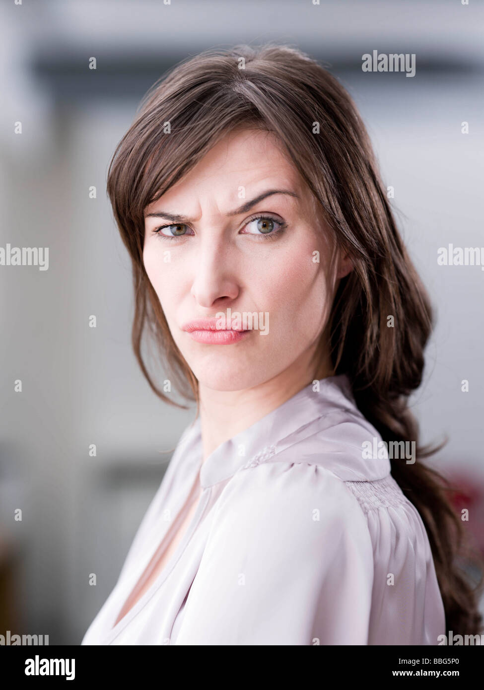 Woman glaring camera portrait hi-res stock photography and images - Alamy