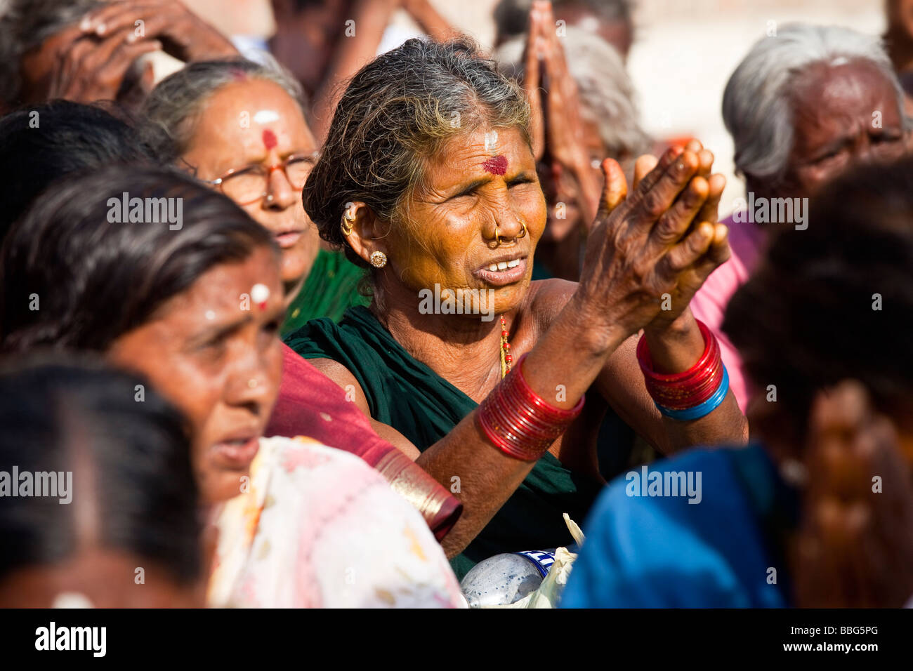Hindu Woman Praying in Varanasi India Stock Photo - Alamy
