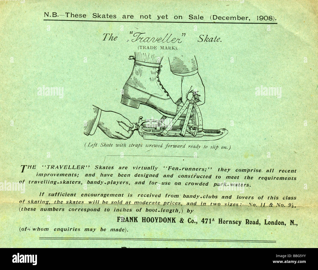 Advertisement for the Traveller Skate 1908 Stock Photo - Alamy