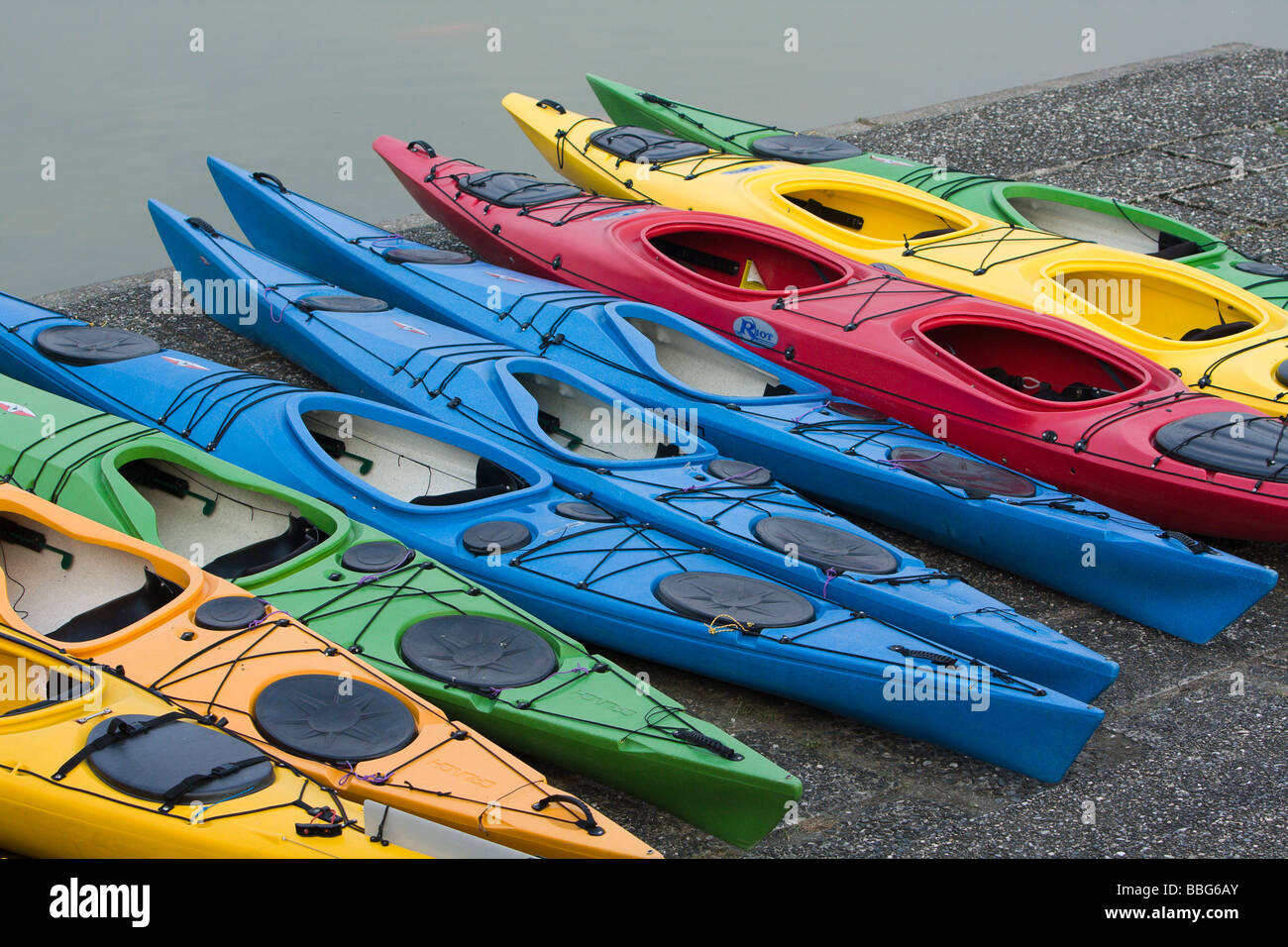 Rainbow of canoes hi-res stock photography and images - Alamy