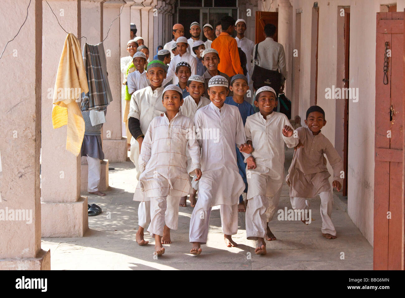 Islamic Students at the Darwaza Madrasa and Masjid in Janpur India ...