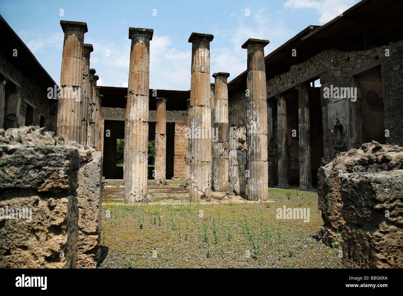 Pompeii, Italy; Historic Italian ruins, aftermath of volcanic eruption ...