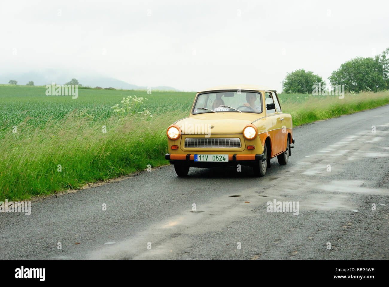 Trabant trabi Vintage car on rural road Stock Photo - Alamy