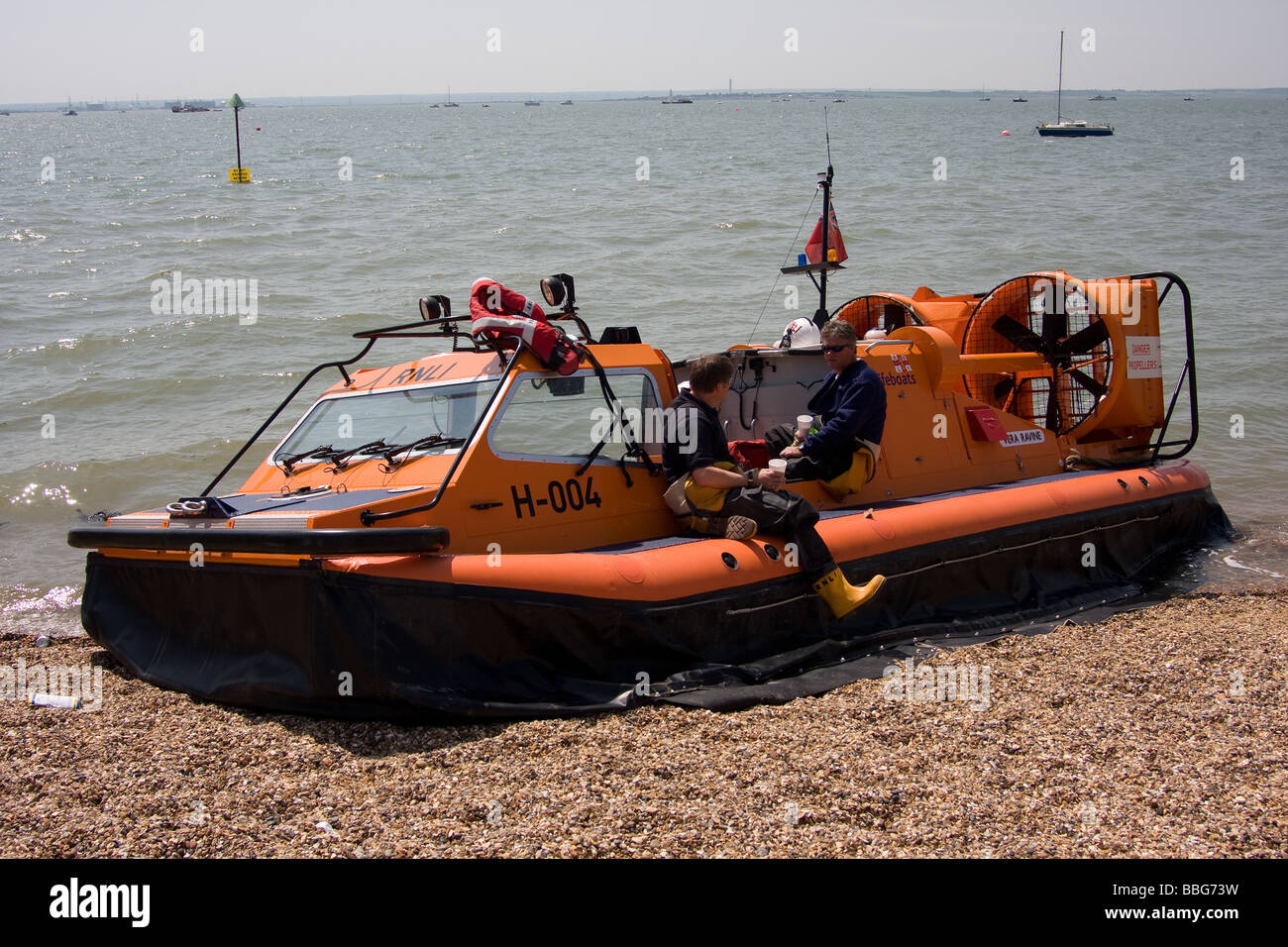 rnli orange hovercraft rescue service emergency crew low tide emergency ...