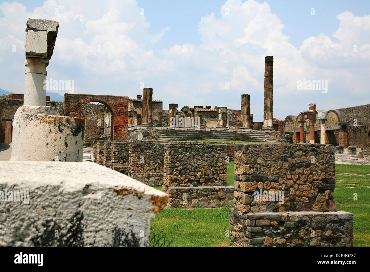Pompeii, Italy; Historic Italian ruins, aftermath of volcanic eruption ...