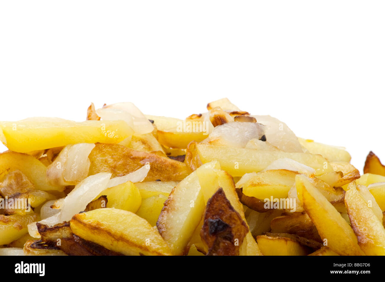 object on white food fried potatoes Stock Photo - Alamy