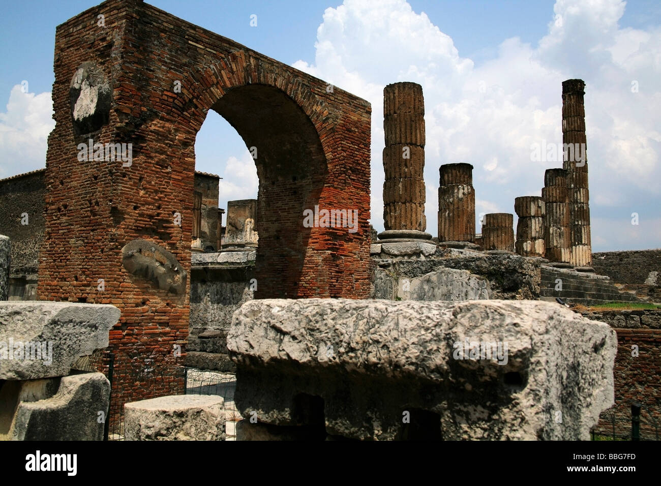 Pompeii, Italy; Historic Italian ruins, aftermath of volcanic eruption ...