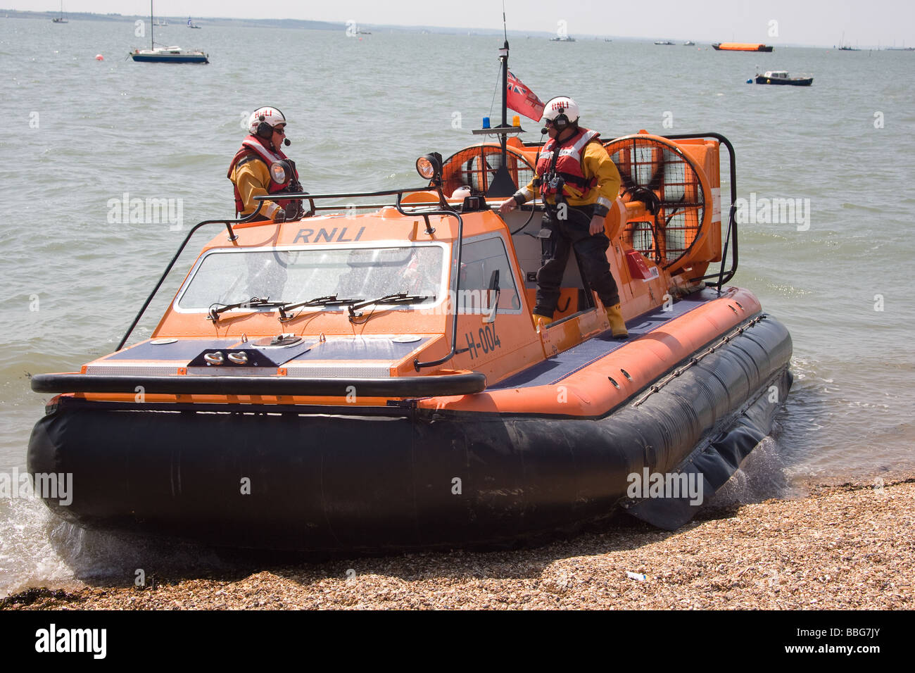 rnli orange hovercraft rescue service emergency crew low tide emergency ...