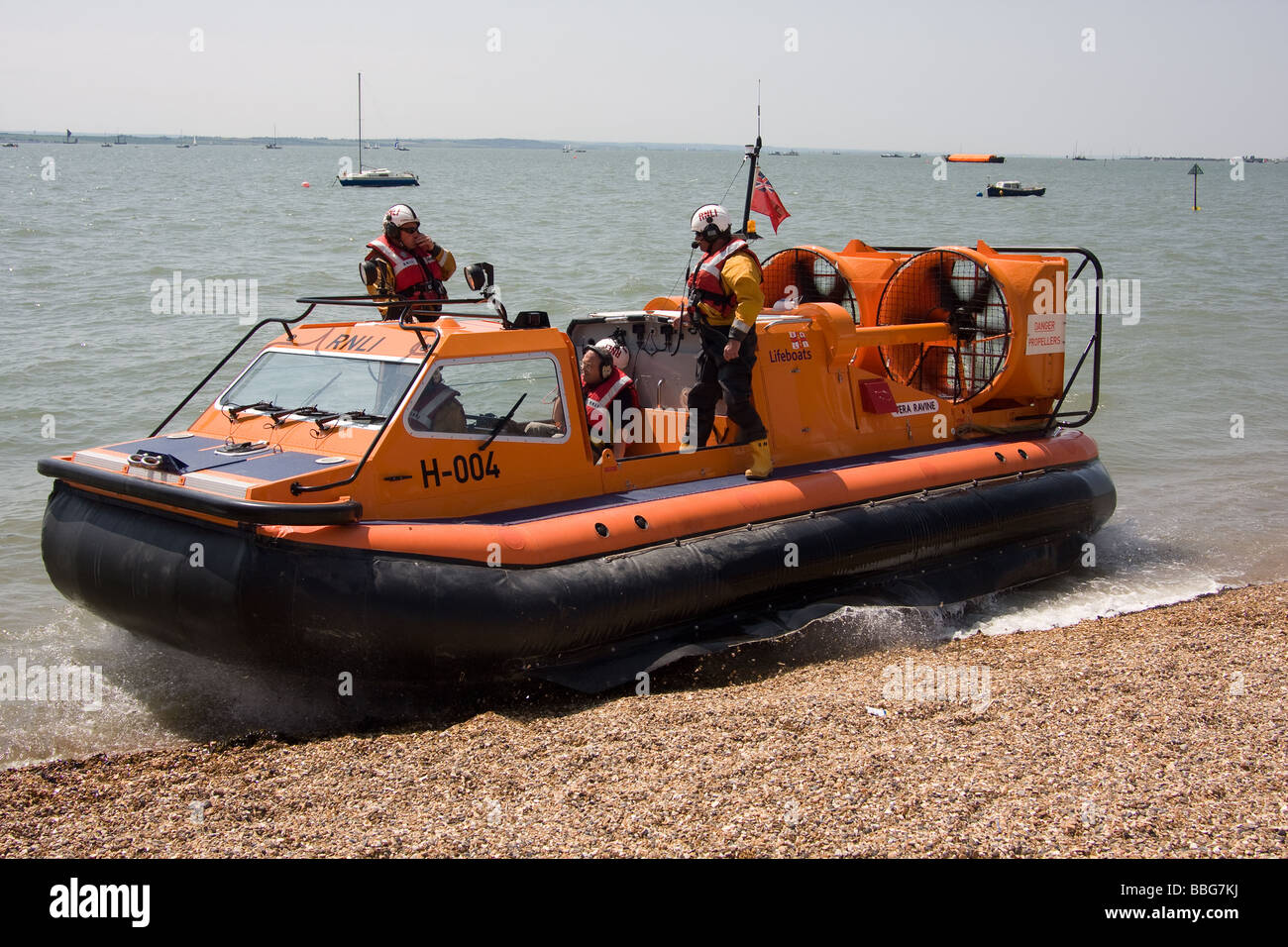 rnli orange hovercraft rescue service emergency crew low tide emergency ...