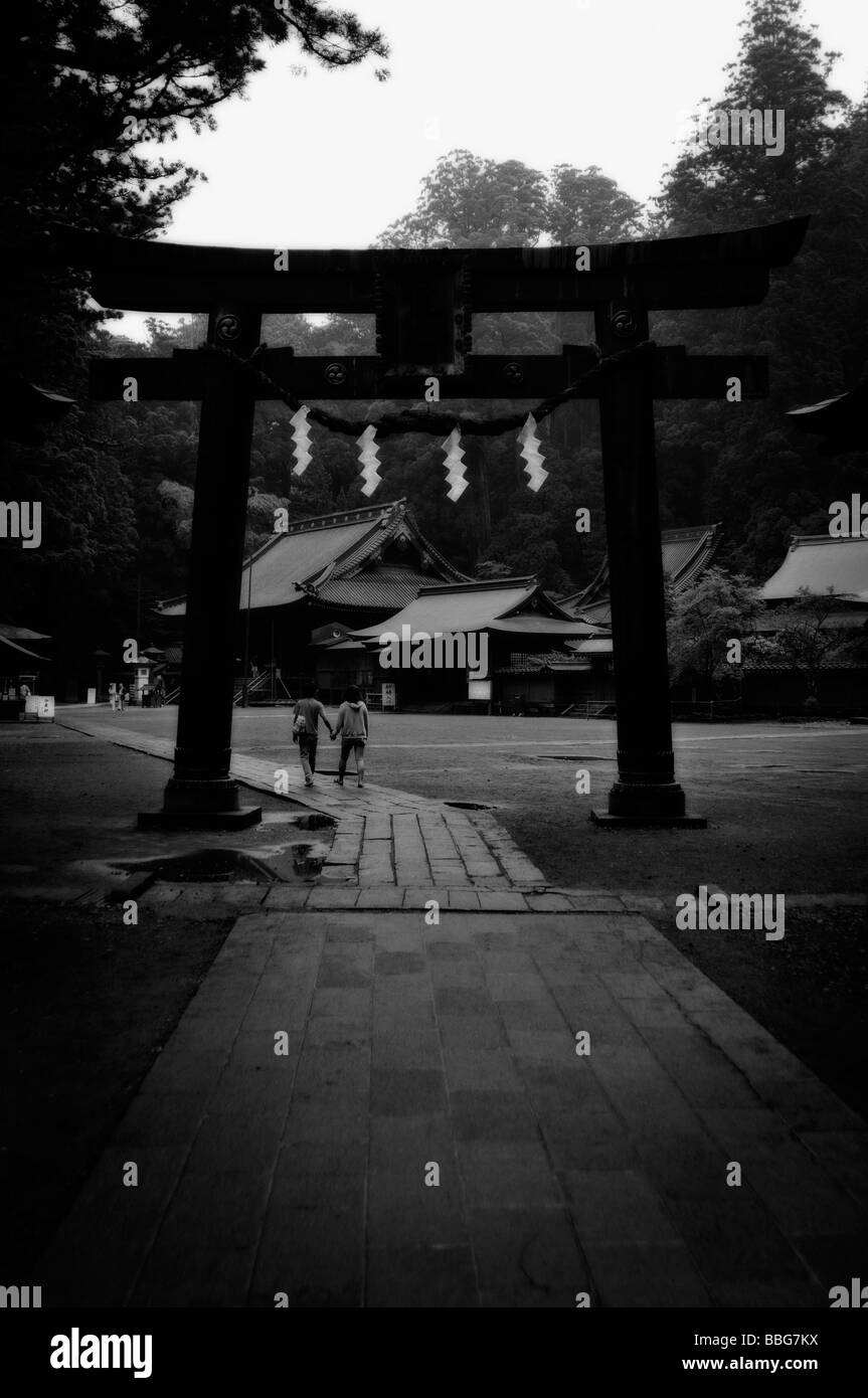 Japanese torii gate Black and White Stock Photos & Images - Alamy