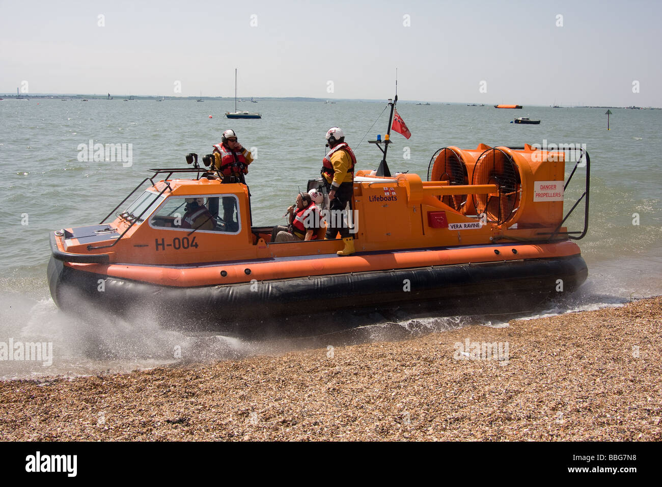 rnli orange hovercraft rescue service emergency crew low tide emergency ...