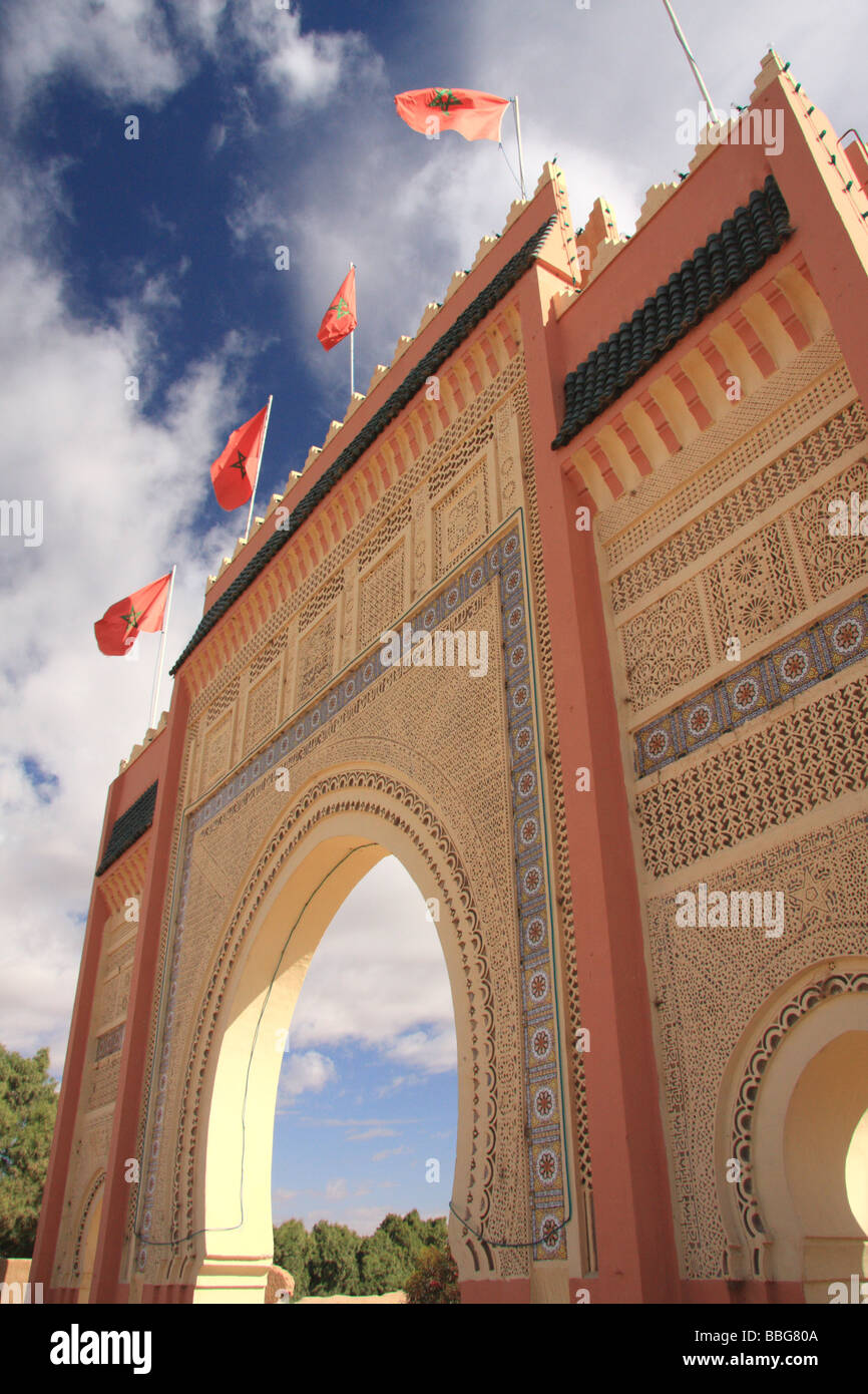 Keyhole archway at the entrance to Rissani; an ancient market town in ...