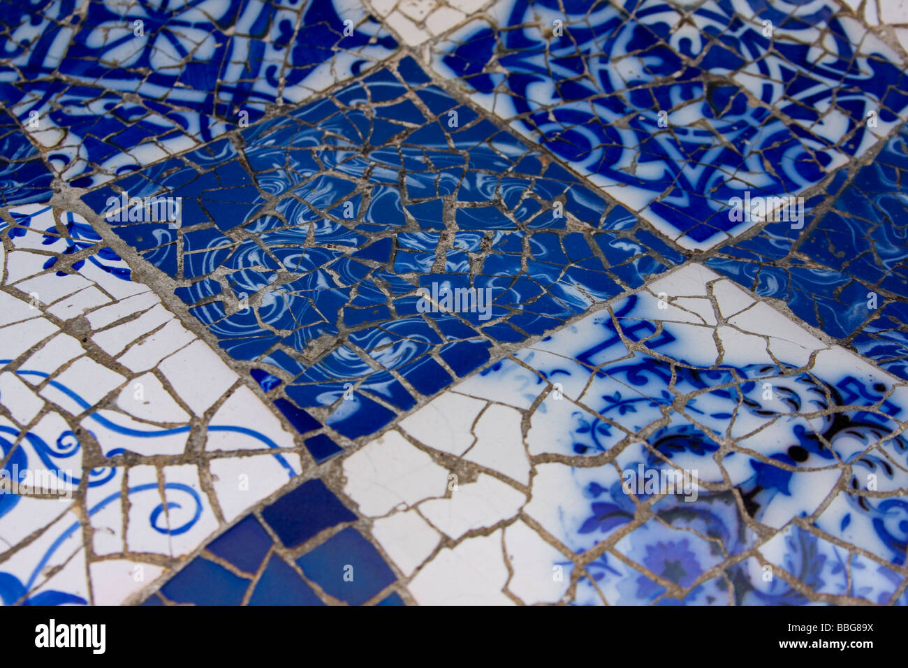 view on mosaic wall from ceramic broken tile Stock Photo - Alamy