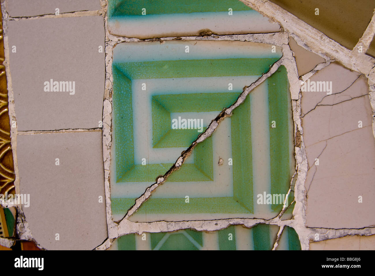 view on mosaic wall from ceramic broken tile Stock Photo - Alamy