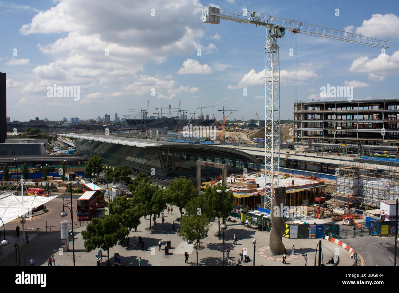 London 2012 Olympic Infrastructure Construction site Stratford London ...