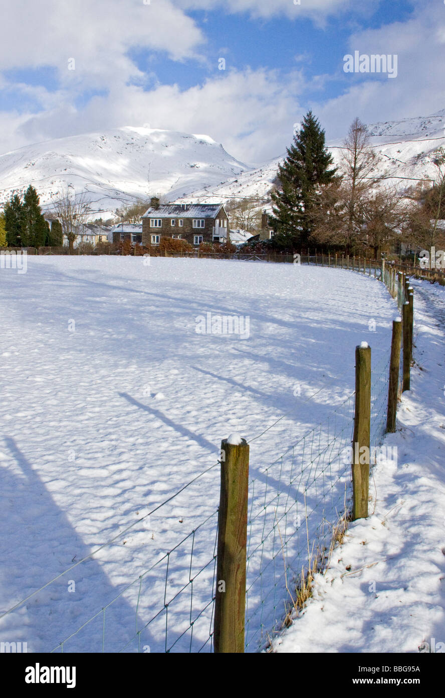 Snow Winter Michaels Fold Grasmere in the Lake District National Park ...