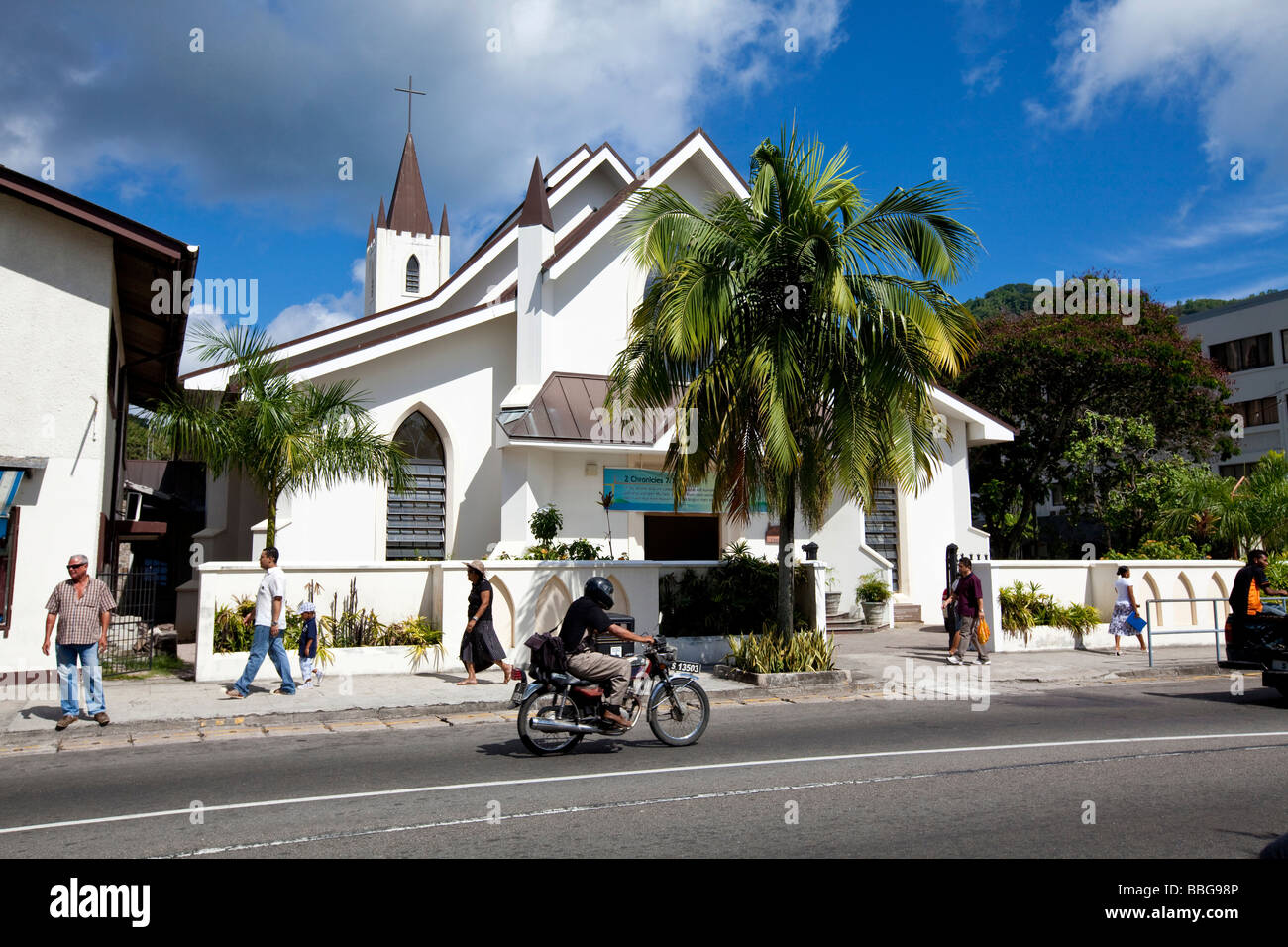 St Paul's Church in Albert Street, the capital of Victoria, Mahe Island ...