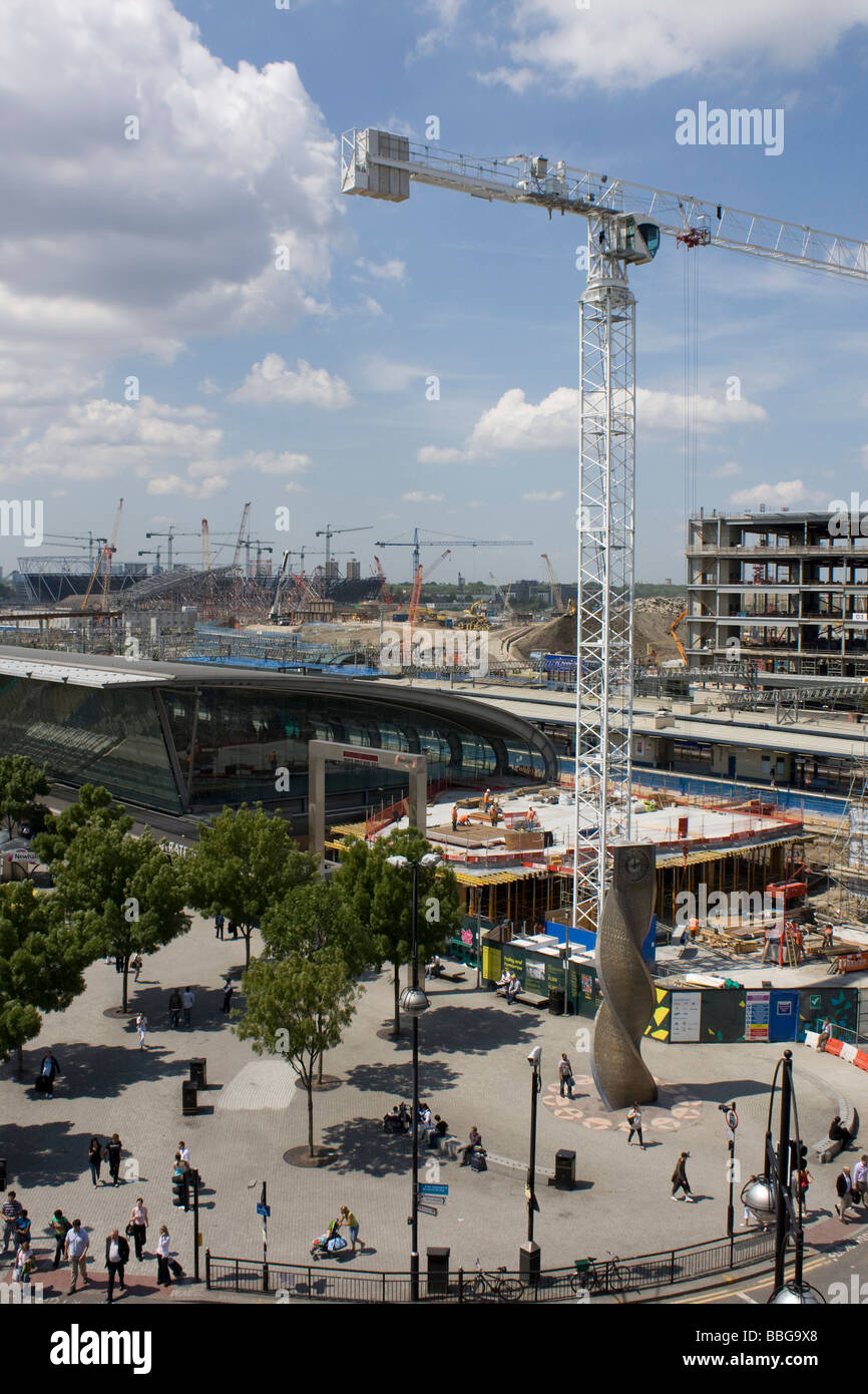 London 2012 Olympic Infrastructure Construction site Stratford London ...