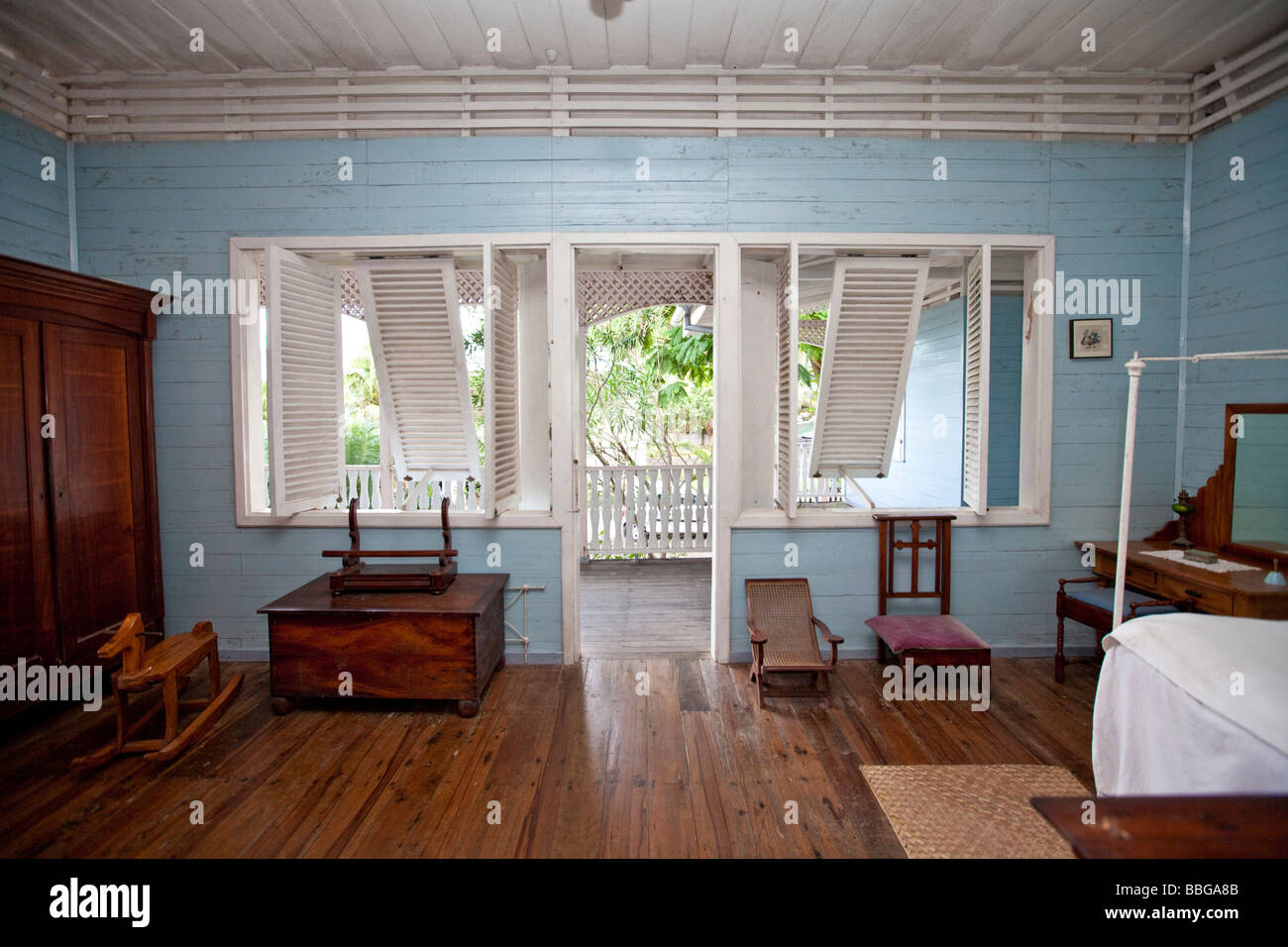 Old colonial house, Mahe Island, Seychelles, Indian Ocean, Africa Stock ...