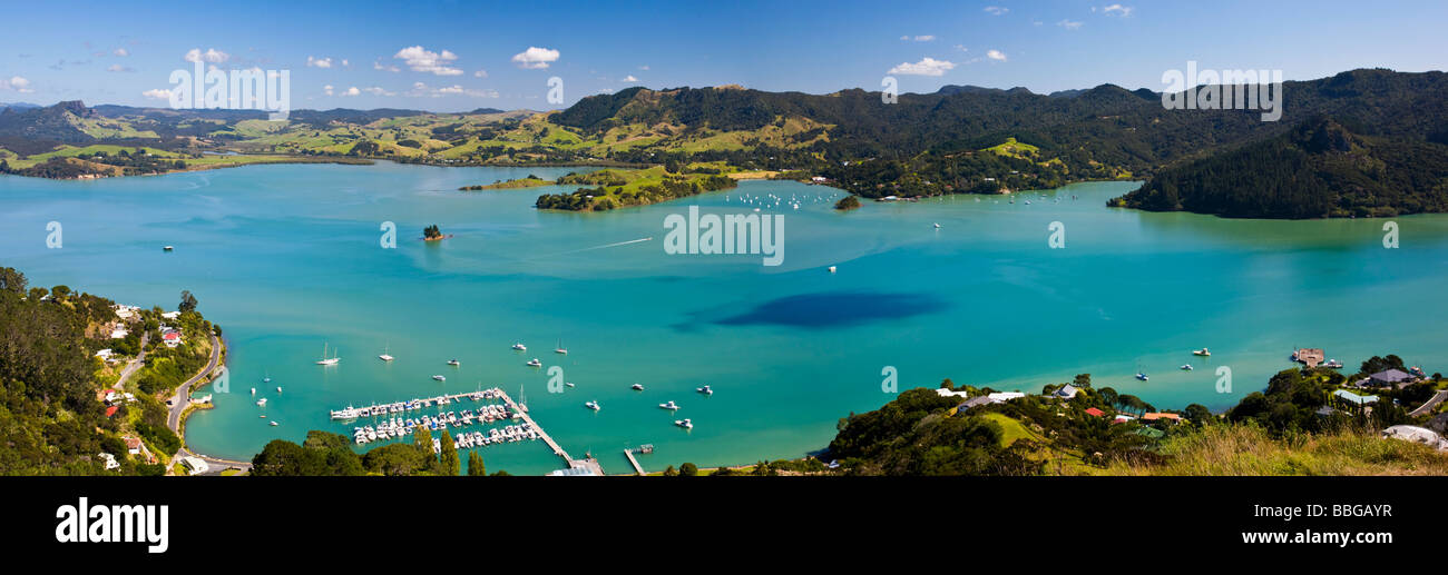 Panoramic image of Whangaroa Harbour from St Paul Rock North Island New ...