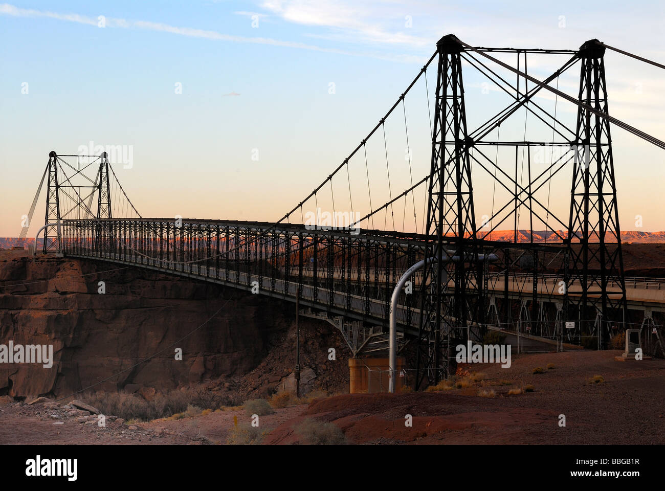 suspension bridge on the monument valley road Stock Photo - Alamy