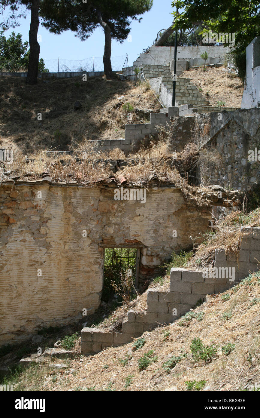 Derelict building in Greece Stock Photo - Alamy