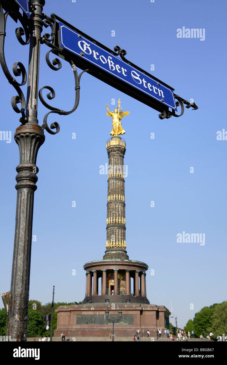Siegessaeule at Grosser Stern, Victory Column at Great Star in Berlin ...