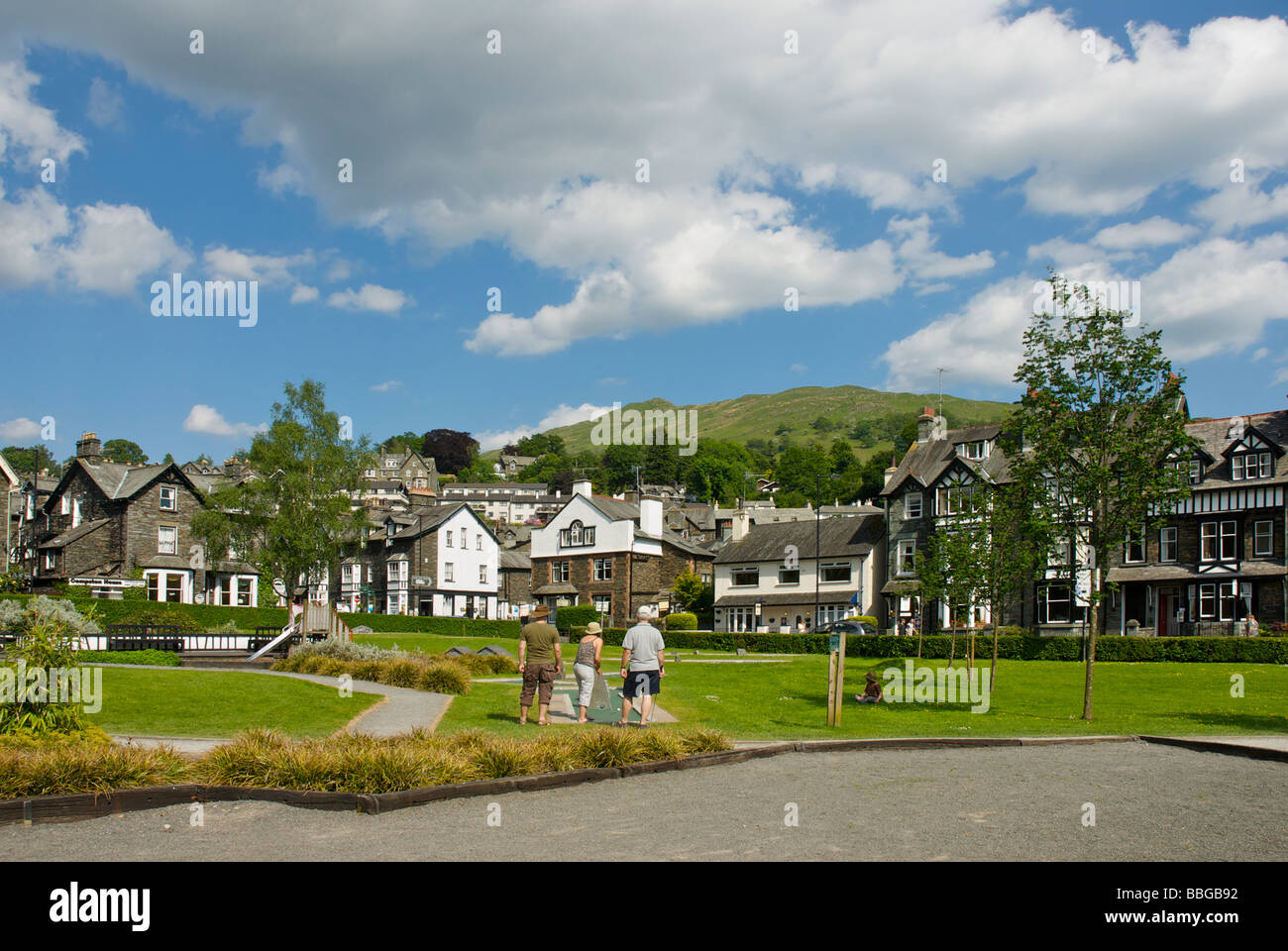People playing crazy golf in White Platts Recreation Ground, Ambleside ...