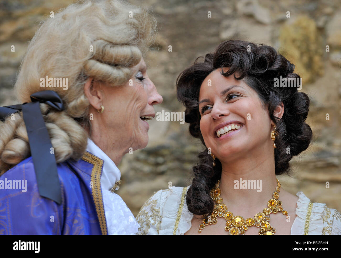 Life in the Baroque period of the 18th Century, couple in Venetian ...