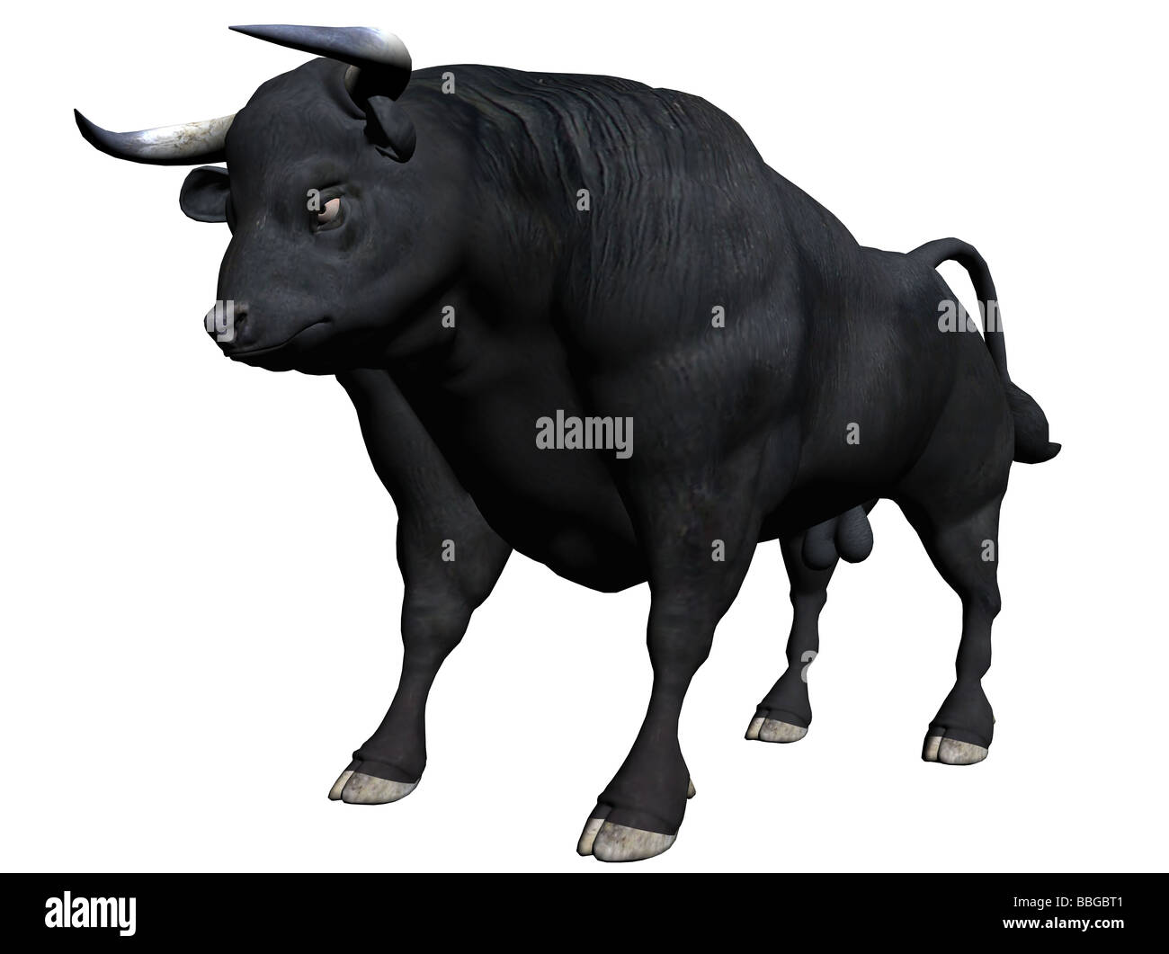 An illustration of a bull rendered with Bryce 6 Stock Photo - Alamy