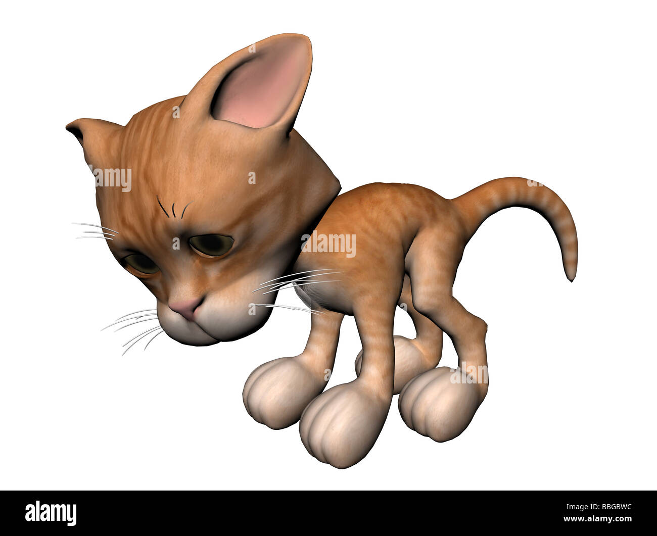 Cat rendered with Bryce 6 Stock Photo - Alamy