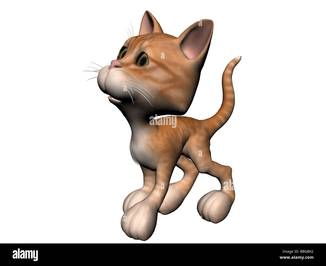 Cat rendered with Bryce 6 Stock Photo - Alamy
