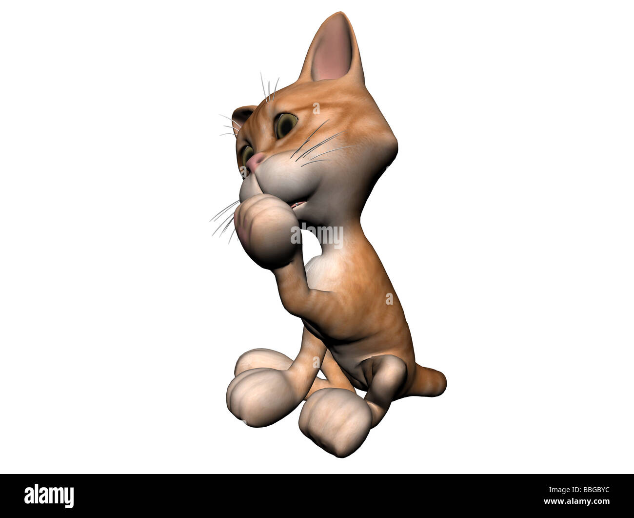 Cat rendered with Bryce 6 Stock Photo - Alamy