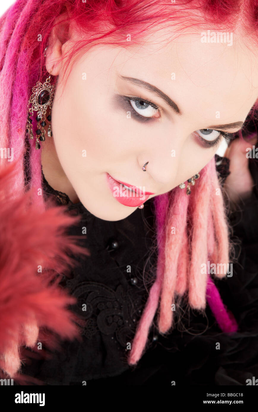 Pink hair goth hi-res stock photography and images - Alamy