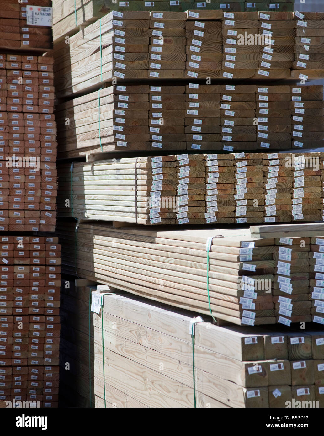 Bundles of wooden boards at a lumber yard Stock Photo - Alamy