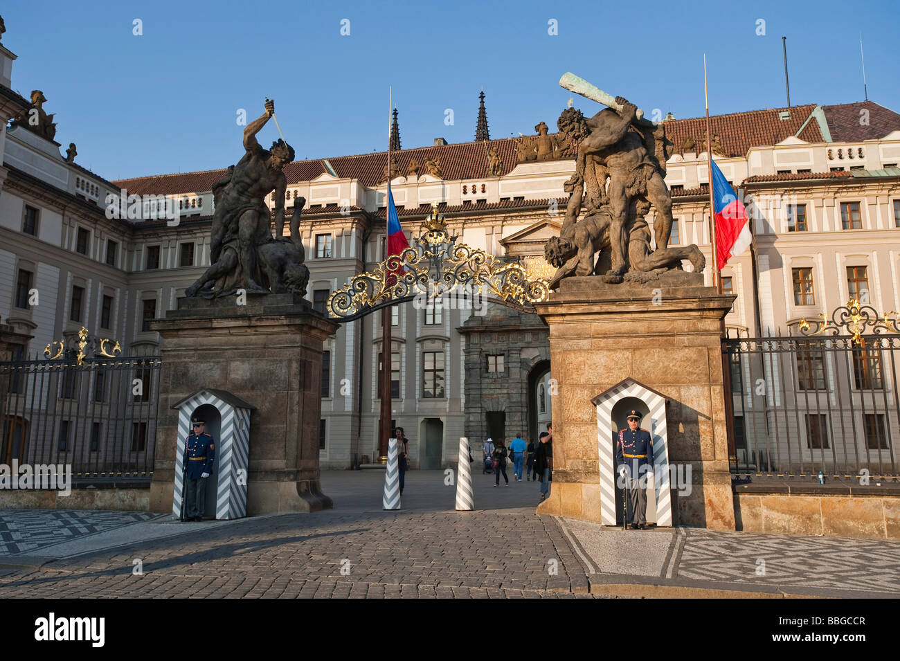 Hradschin Square and Prague Castle, Prague, Czech Republic, Europe ...