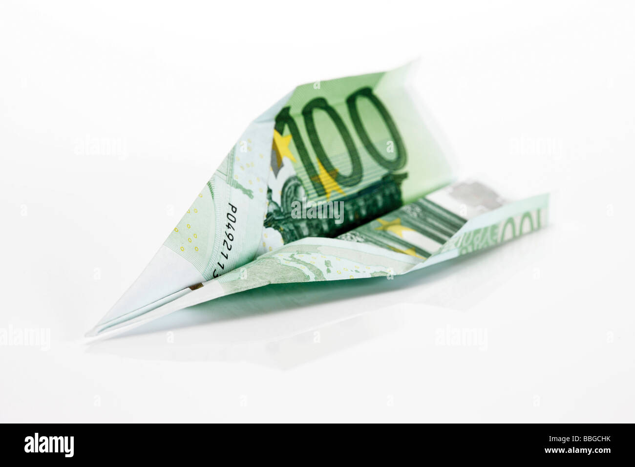 100 euro banknote, paper plane Stock Photo - Alamy