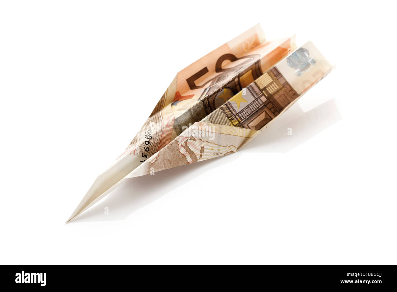 50 euro banknote, paper plane Stock Photo - Alamy