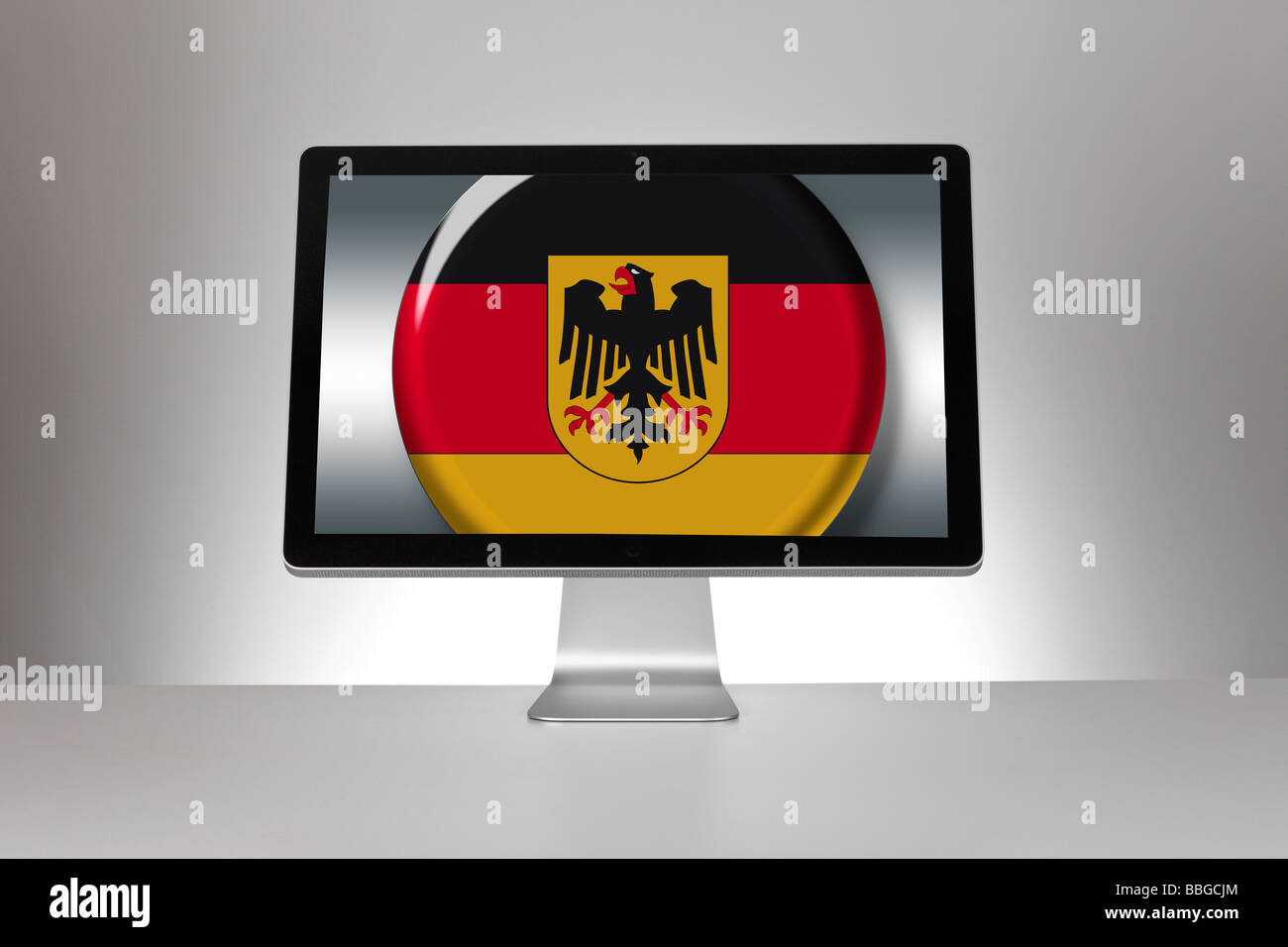 Screen, flag of Germany, German Federal Eagle Stock Photo - Alamy