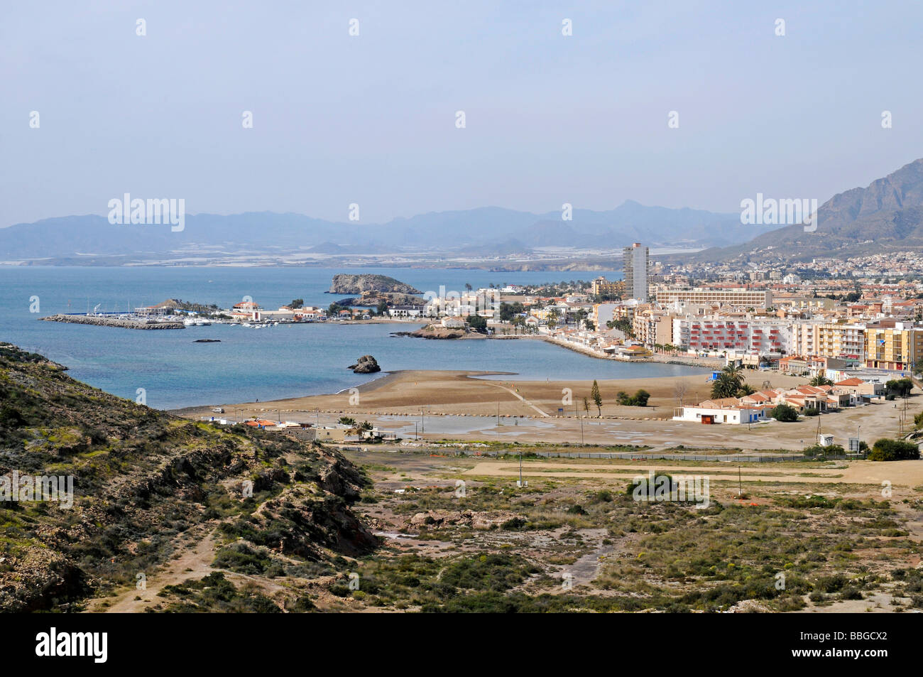 Coastal landscape, view, Puerto de Mazzaron, Costa Calida, Murcia ...
